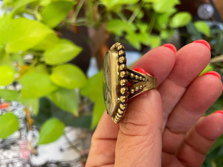 Stephen Dweck Stone Sterling Silver Ring 1992 For Sale at 1stDibs