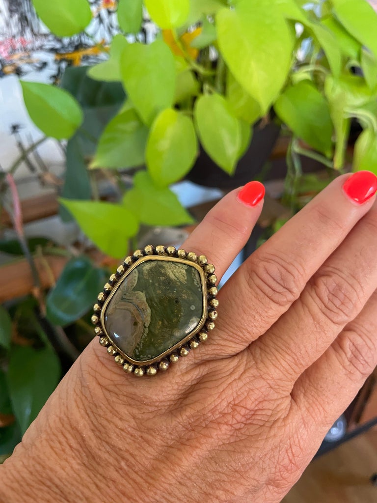 Stephen Dweck Stone Sterling Silver Ring 1992 For Sale at 1stDibs