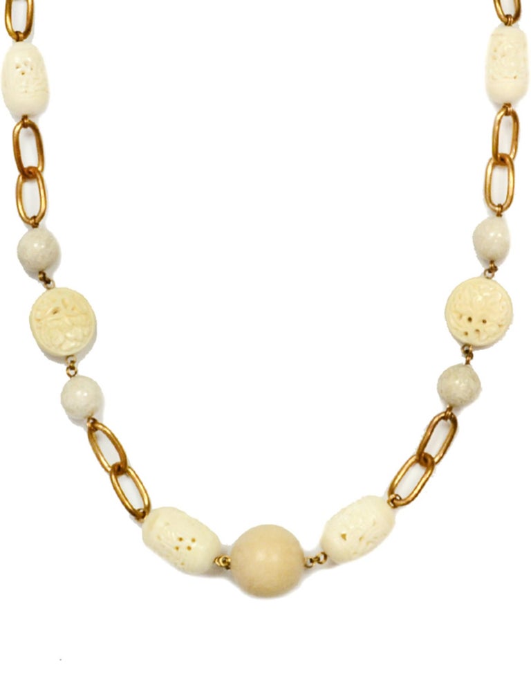 Stephen Dweck White Agate and Wood Chain Link 37" Necklace For Sale at ...