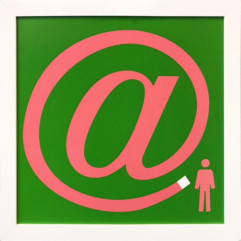 Stephen Gamson - AT (PINK ON GREEN) For Sale at 1stDibs