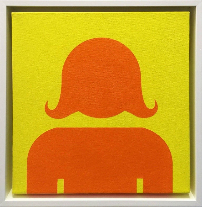 Stephen Gamson - PORTRAIT (ORANGE ON YELLOW) For Sale at 1stDibs