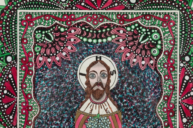 Stephen JM Palmer Jesus with Hands Outsider Art Painting at 1stDibs