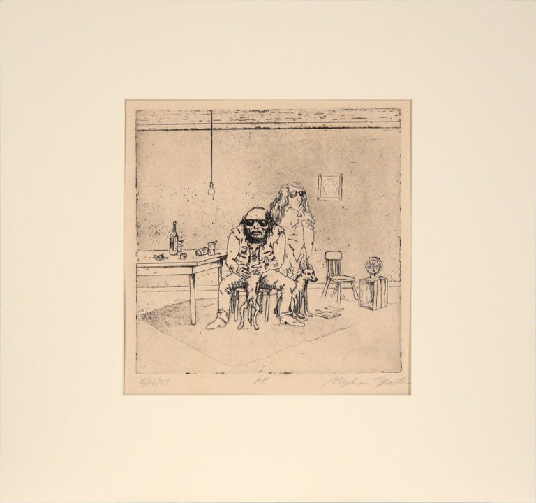 Stephen Martin - 1970''s Figurative Home Interior Etching, Portrait of ...