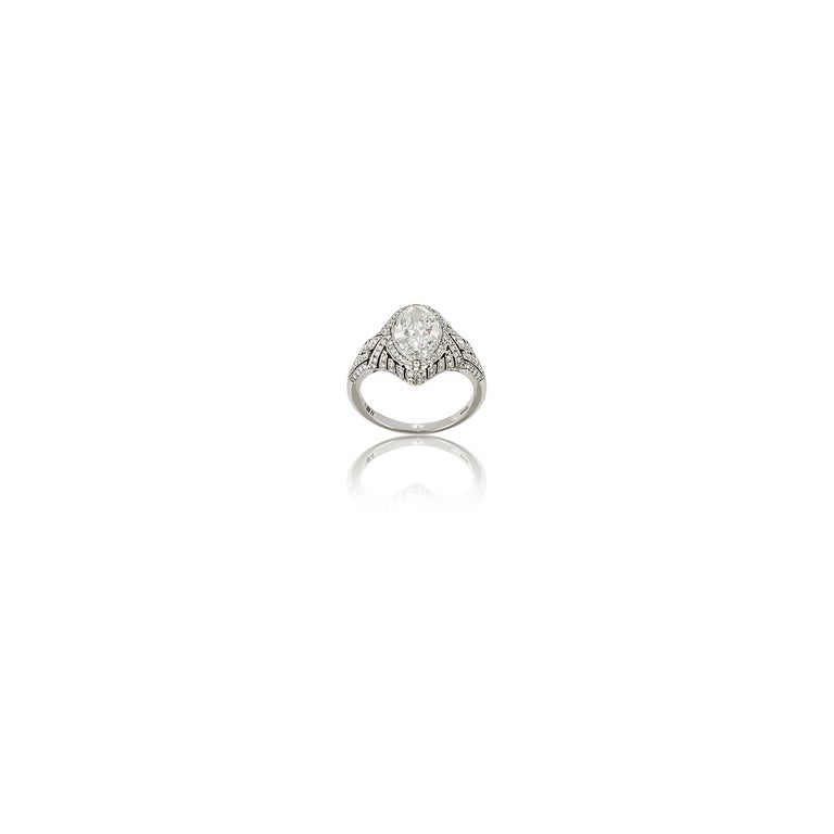 Stephen Russell Navette Cut Diamond and Platinum Ring at 1stDibs