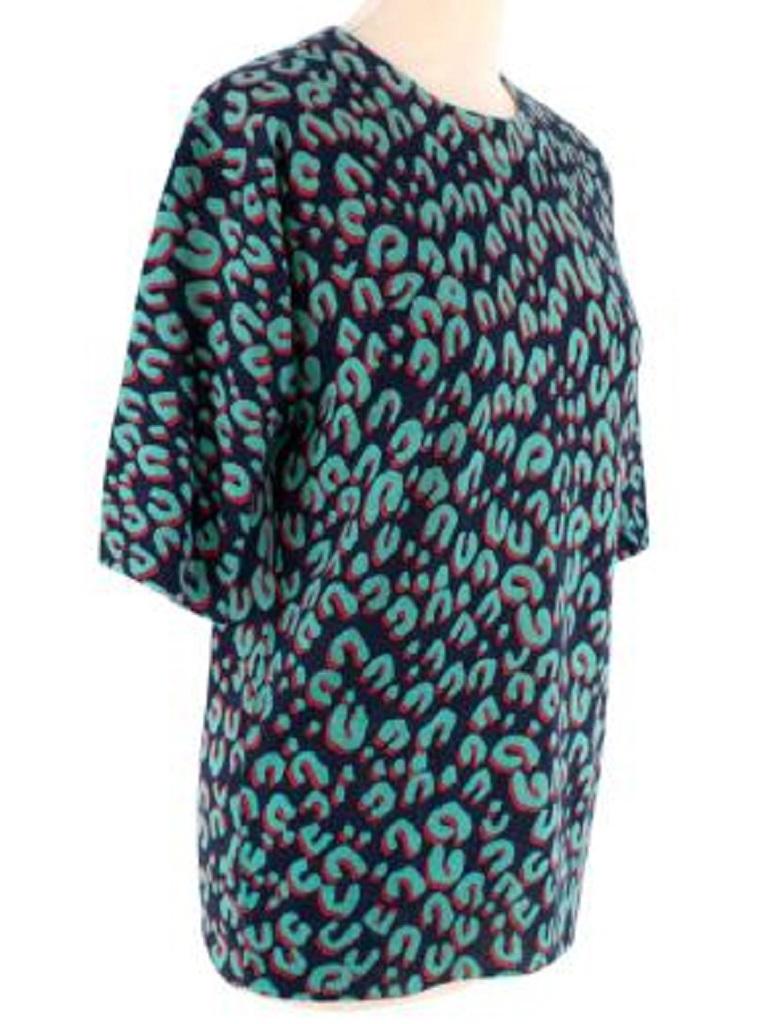 Stephen Sprouse Leopard Print Blue Cashmere Jumper For Sale at 1stDibs