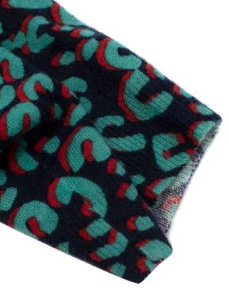 Stephen Sprouse Leopard Print Blue Cashmere Jumper For Sale at 1stDibs