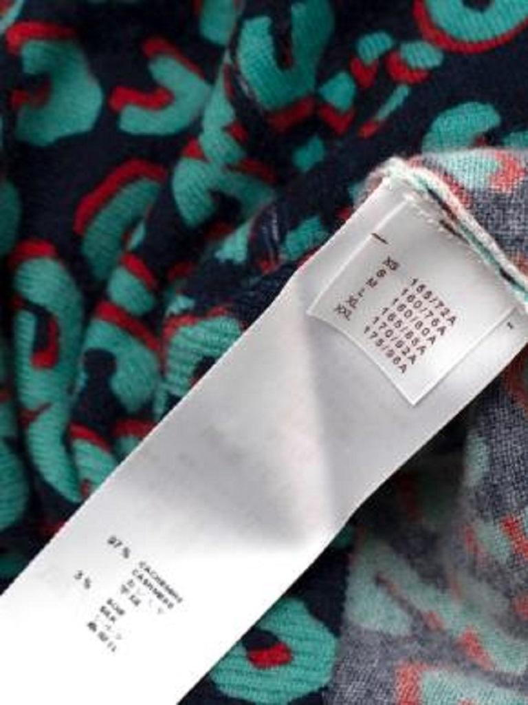 Stephen Sprouse Leopard Print Blue Cashmere Jumper For Sale at 1stDibs