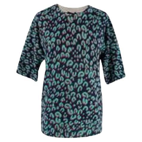 Stephen Sprouse Leopard Print Blue Cashmere Jumper For Sale at 1stDibs
