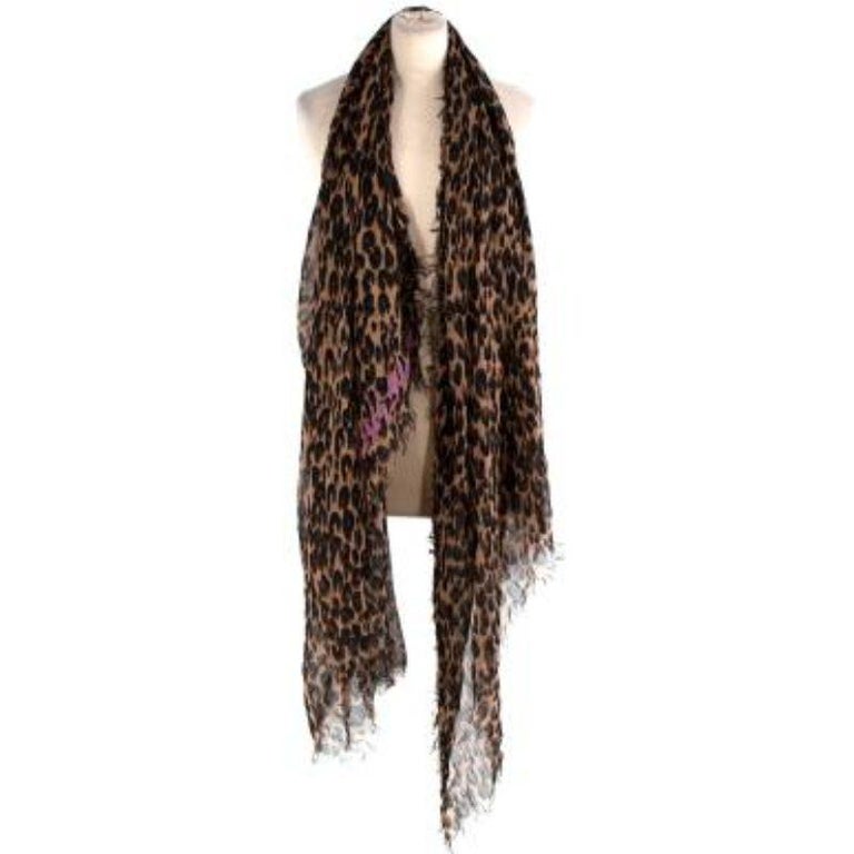 Stephen Sprouse leopard print silk-cashmere shawl For Sale at 1stDibs