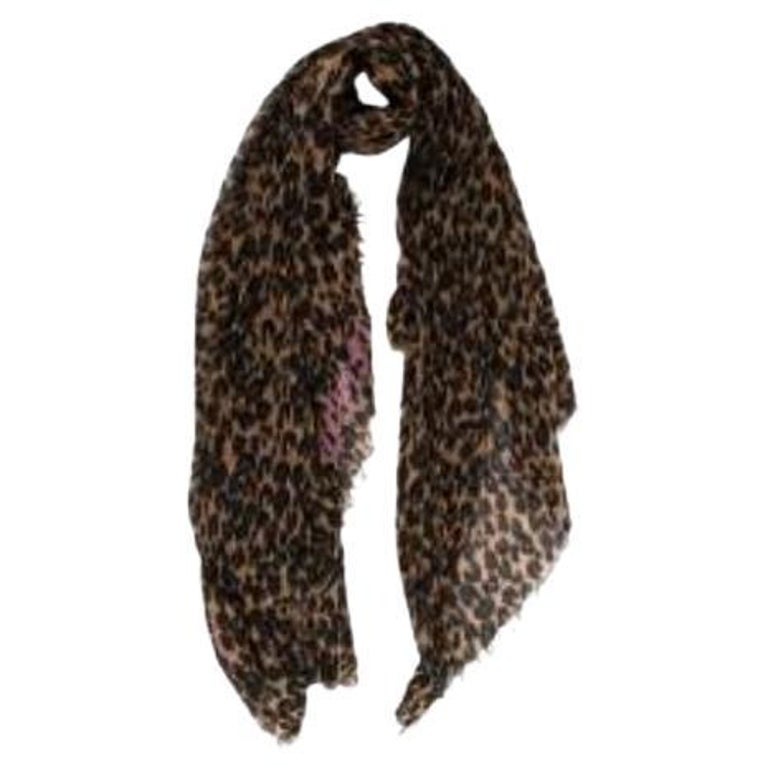 Stephen Sprouse leopard print silk-cashmere shawl For Sale at 1stDibs