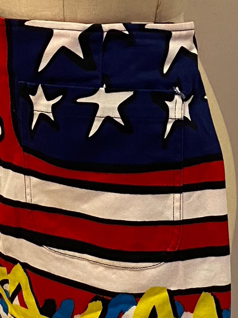 Stephen Sprouse Rare Bold Abstract "American Flag" Cotton-Blend Mini ...