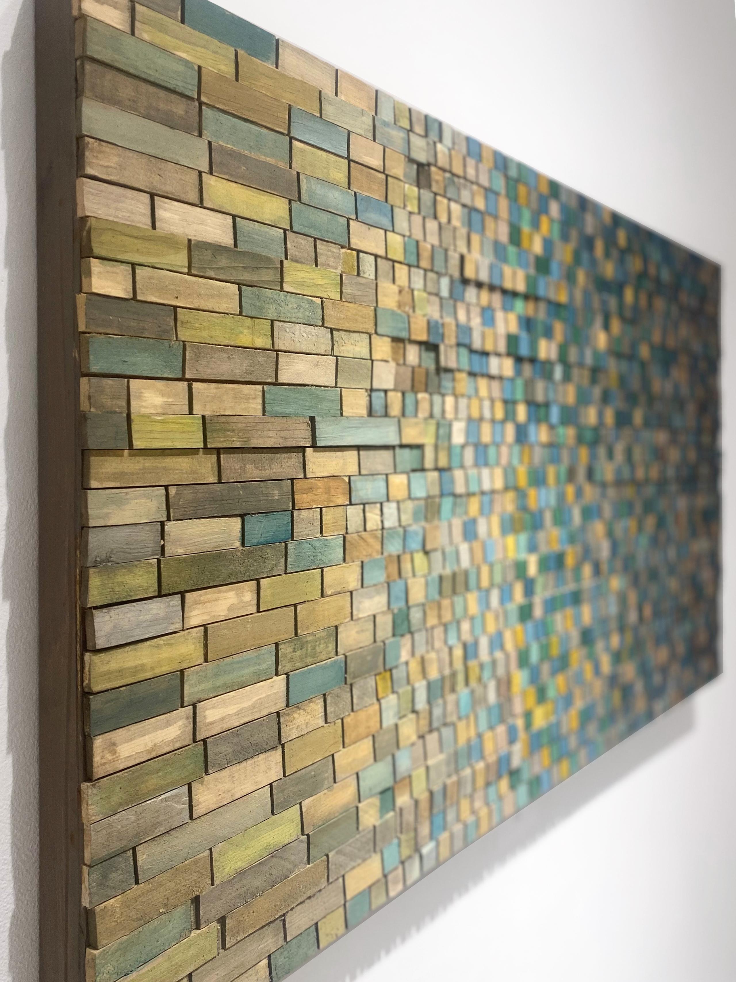 Stephen Walling - Evolving: Abstract Geometric Wall Sculpture in Blue ...