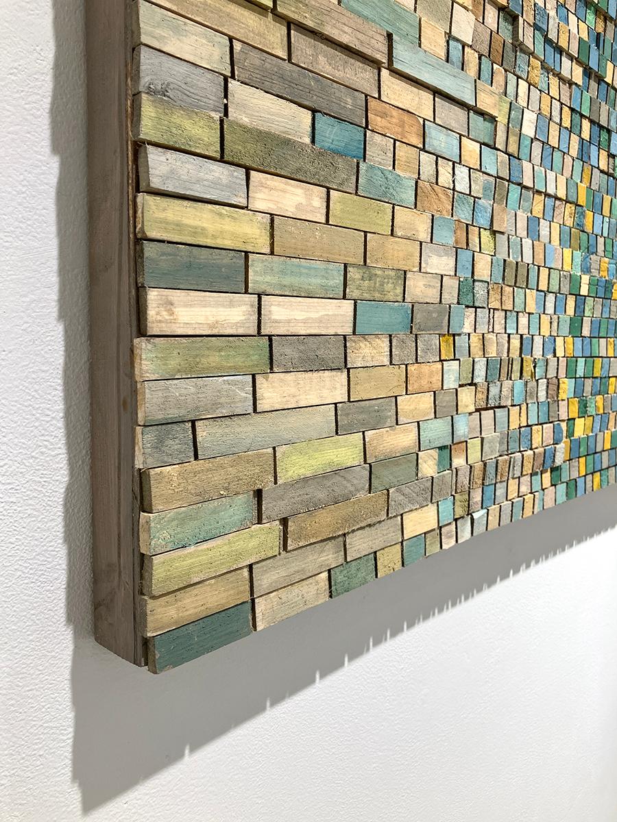 Stephen Walling - Evolving: Abstract Geometric Wall Sculpture in Blue ...