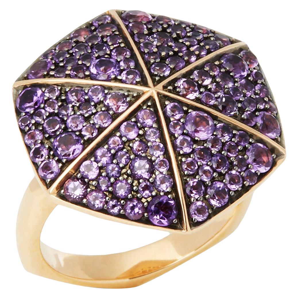 Stephen Webster Deco 18 Karat White Gold Full Diamond Pave Hexagon Ring ...