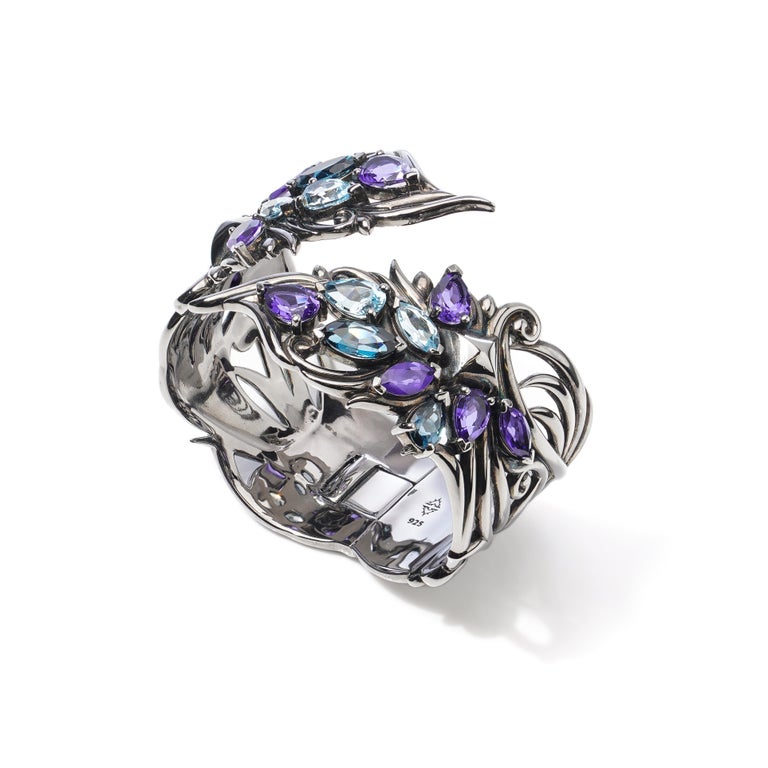 Stephen Webster 925 Sterling Silver Cuff Bangle Set with Topazes For ...
