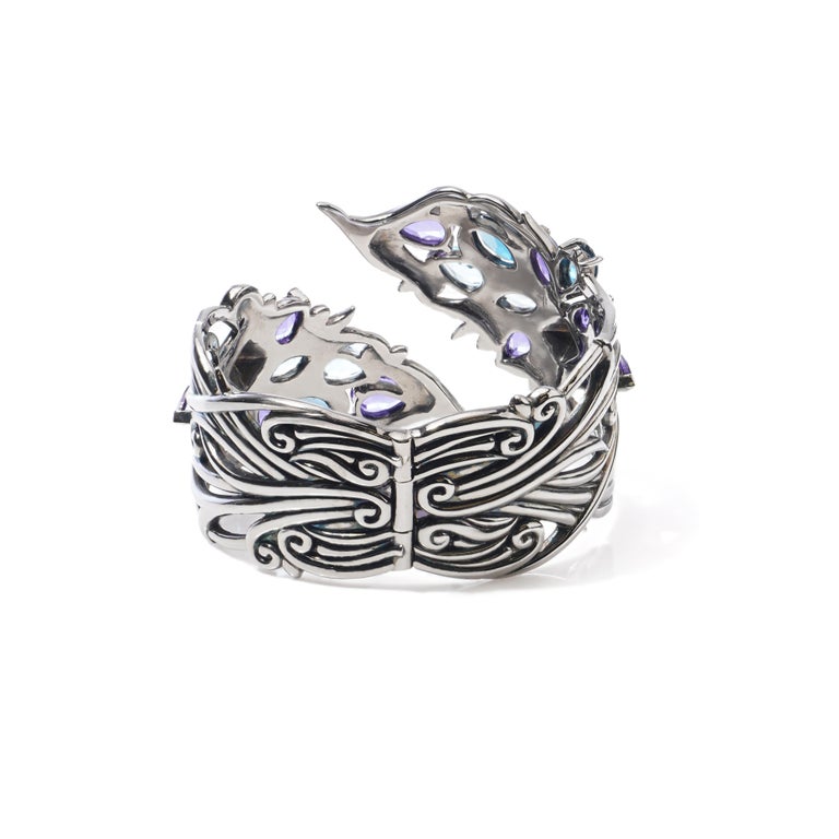Stephen Webster 925 Sterling Silver Cuff Bangle Set with Topazes For ...