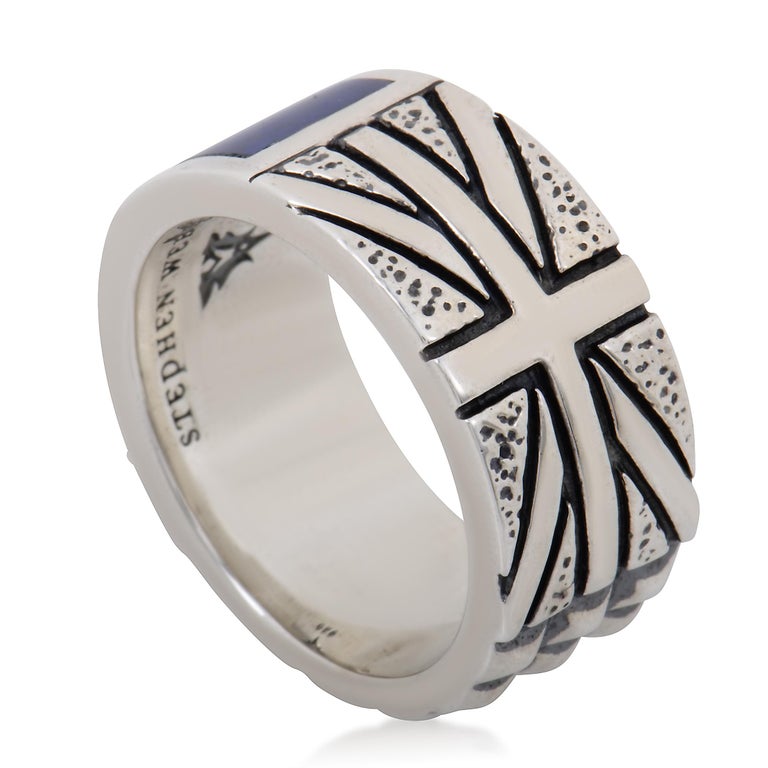 Stephen Webster Alchemy in the UK Silver and Lapis Union Jack Band Ring ...