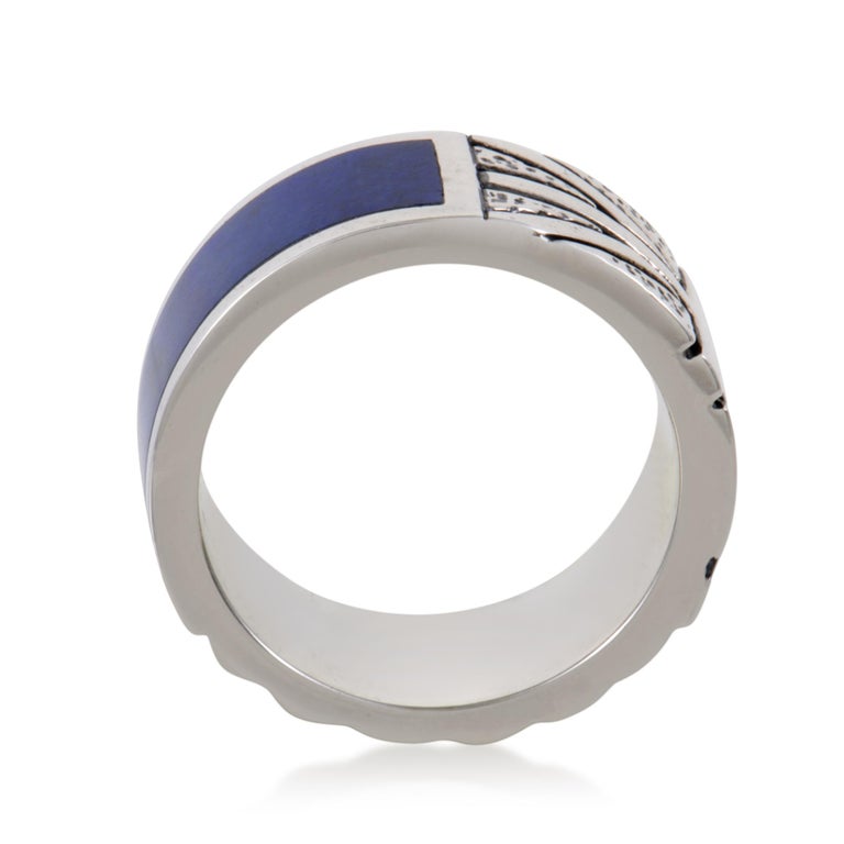 Stephen Webster Alchemy in the UK Silver and Lapis Union Jack Band Ring ...