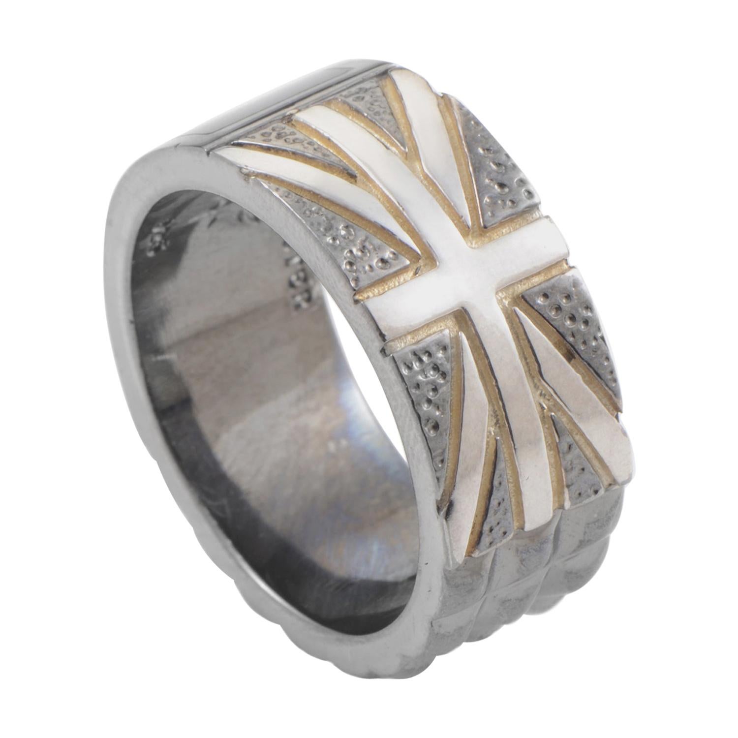 Stephen Webster Alchemy in the UK Sterling Silver Onyx Union Jack Ring ...