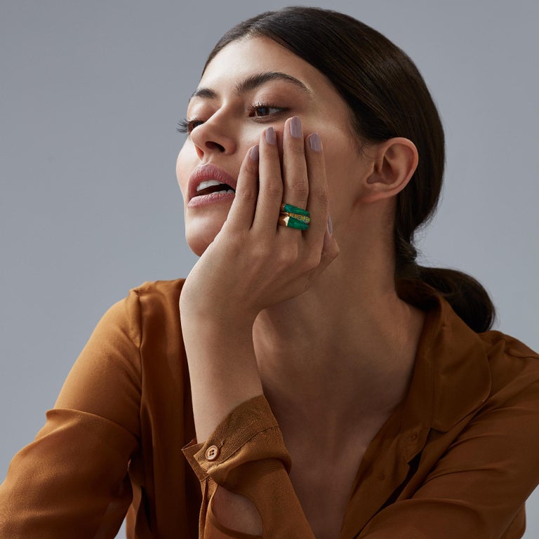 Customizable Stephen Webster CH₂ Fire Opalescent Crystal Haze Slimline Shard Stack Ring For Sale ...