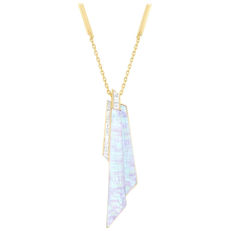 Stephen Webster CH₂ White Opalescent Crystal Haze and Diamonds Shard ...