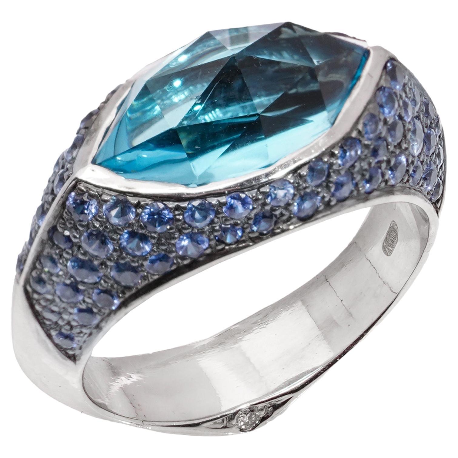 Stephen Webster Crystal Haze Blue Quartz And blue sapphire ladies' dome ...