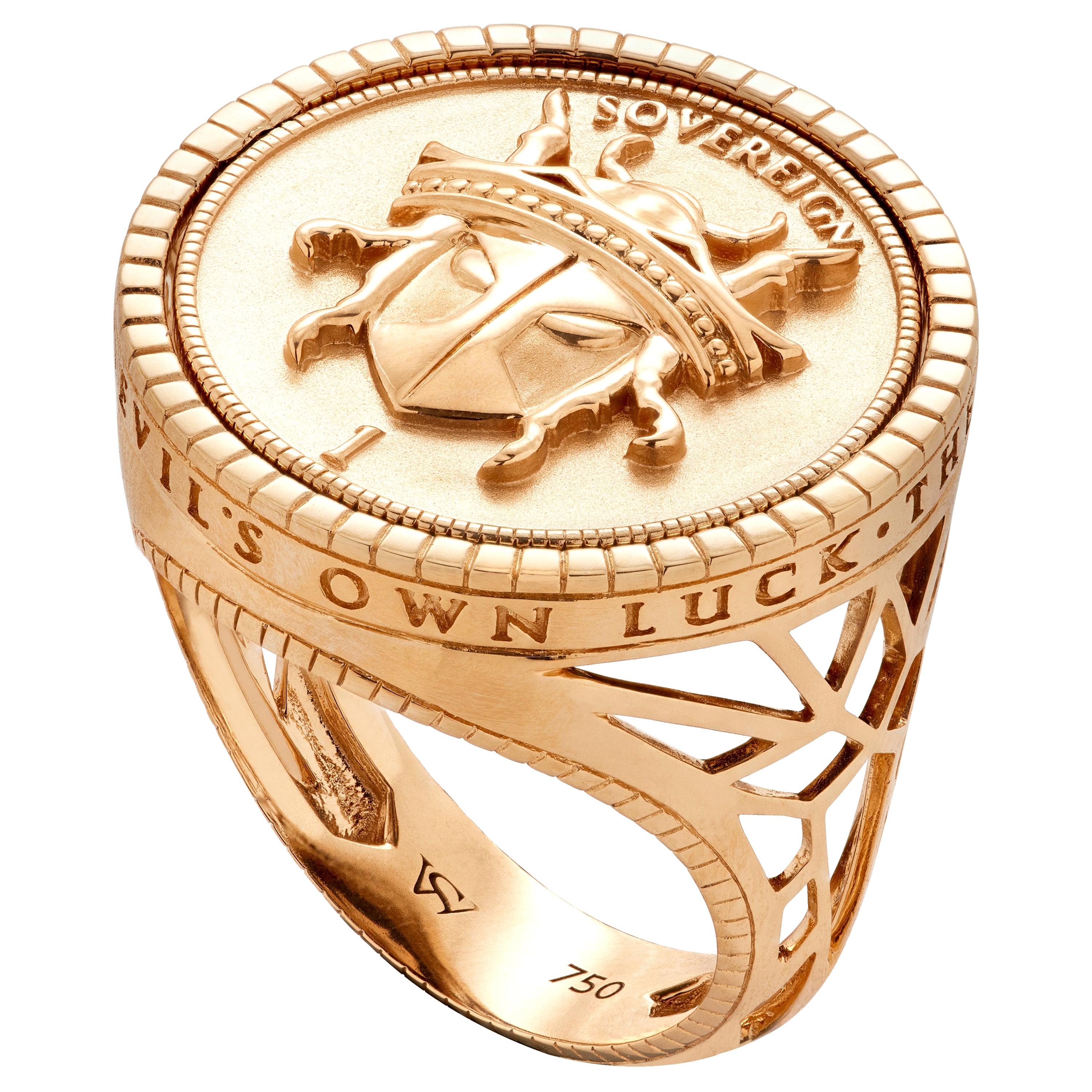 18K Gold Coat of Arms Ring. at 1stdibs