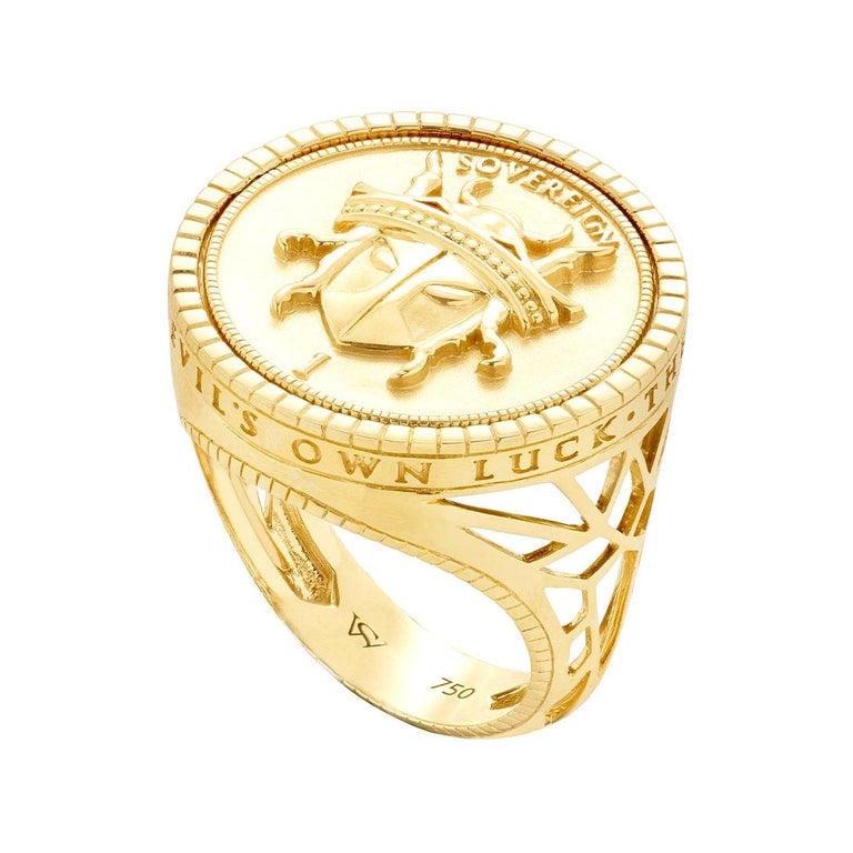 Stephen Webster, bague chevalière Flipside Sovereign en or jaune 18 ...