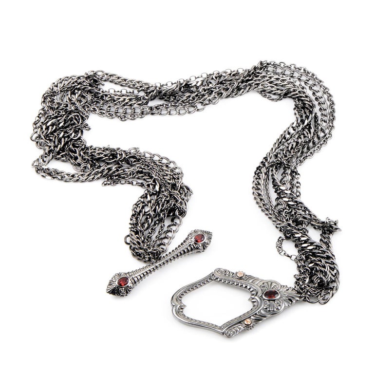 Stephen Webster Jewels Verne Sterling Silver and Garnet Toggle Necklace ...