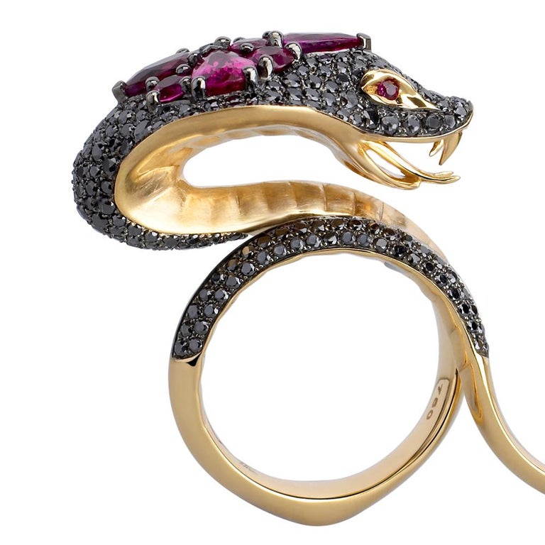 Stephen Webster Murder She Wrote Diamond and Ruby 18ct Rose Gold Ring ...