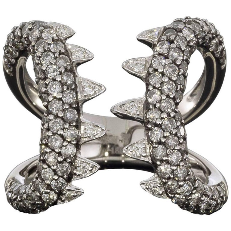 Stephen Webster Shark Bite 1.30 Carat Diamond and 18 Karat White Gold ...