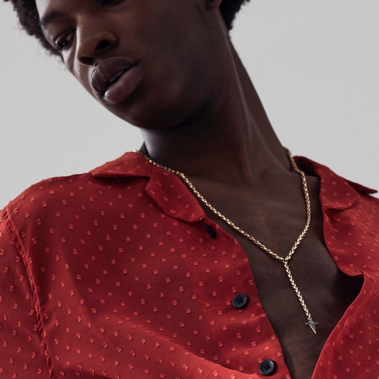 Stephen Webster Superstud Cross 18 Carat Gold Long Chain with Black ...