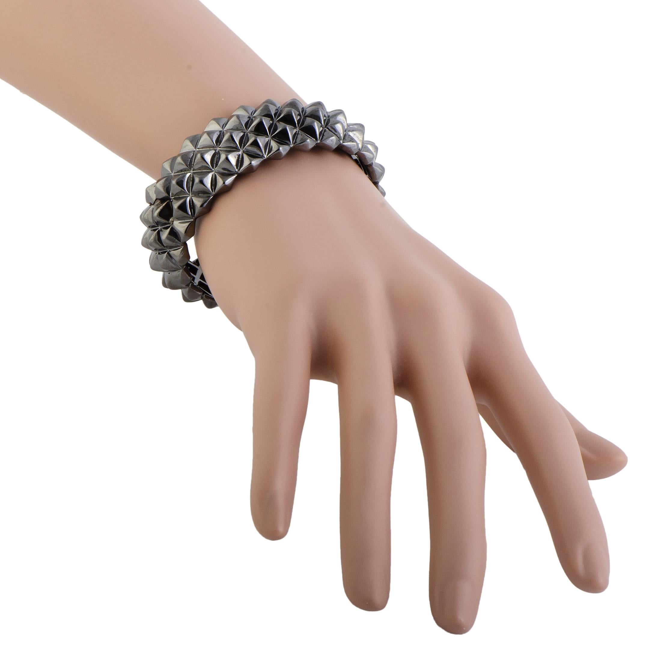 Stephen Webster Superstud Silver and Black Rhodium Onyx Hinged Cuff ...