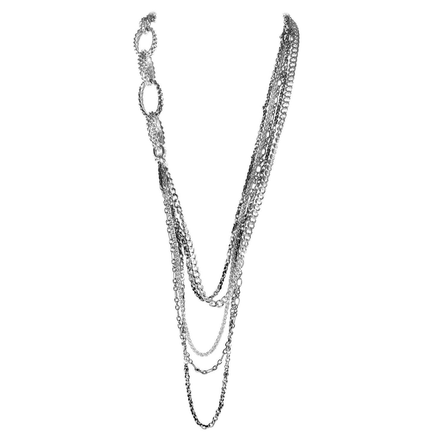 Fabulous Hermes Sterling Silver Multi-Chain Necklace at 1stDibs | multi ...