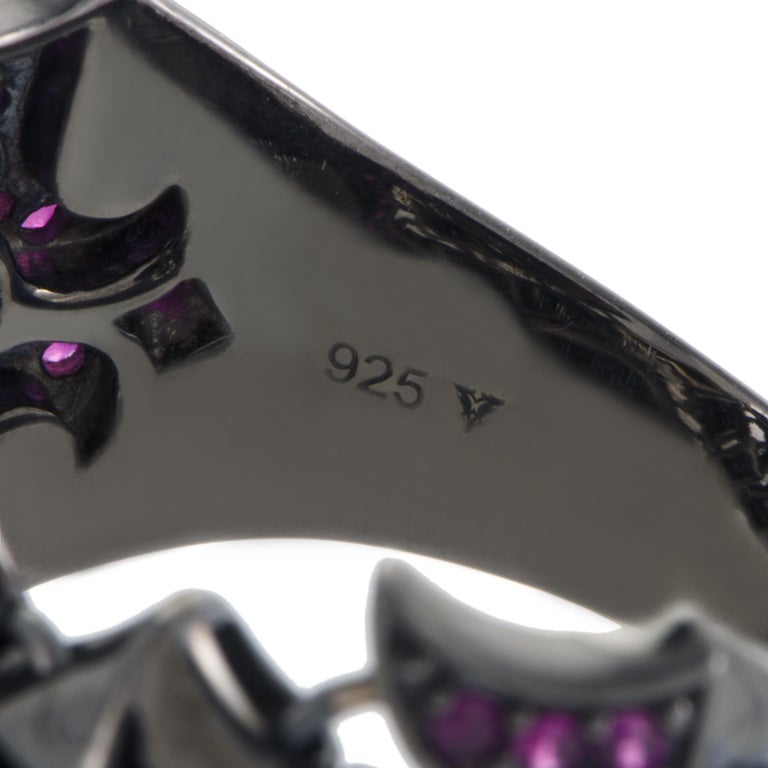 Stephen Webster Superstud Womens Silver and Ruby Pave Band Ring at 1stDibs