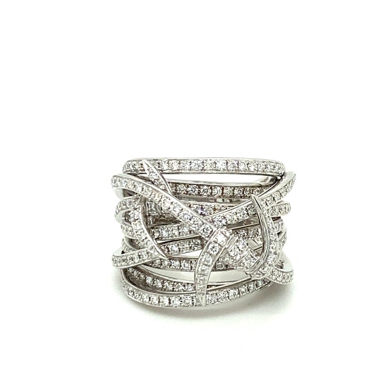 Stephen Webster Thorn Bandeau Ring with Diamonds in 18 Karat White Gold ...