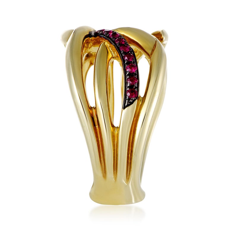 Stephen Webster Thorn Womens Gold-Plated Silver and Ruby Band Ring at ...