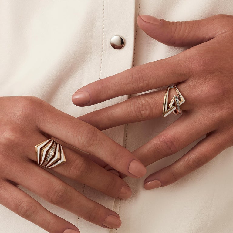 Customizable Stephen Webster Vertigo Gaining Perspective 18 Carat Gold and Diamond Ring For Sale ...