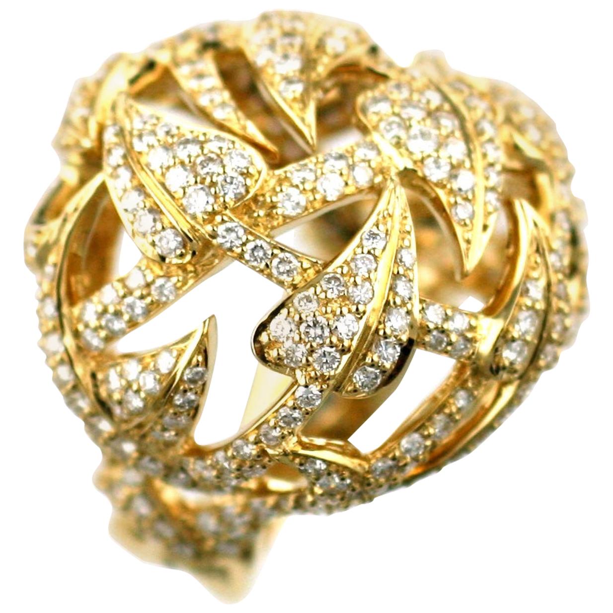 Stephen Webster Gold Plate Over Sterling Silver Stud Dome Ring at 1stDibs
