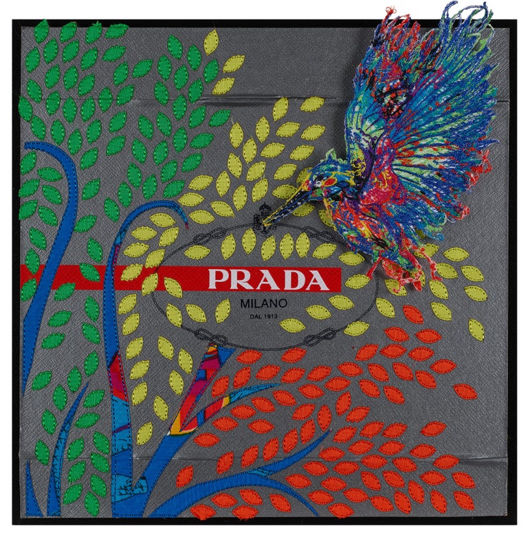Stephen Wilson - Prada Bird of Life (bright), Embroidery Assemblage For ...