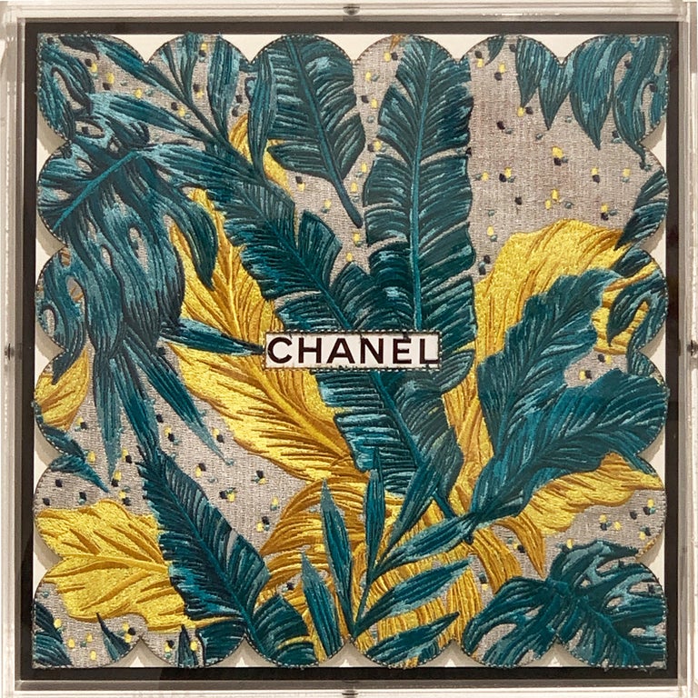 Stephen Wilson - Tropical Teal Embroidery Assemblage For Sale at 1stDibs