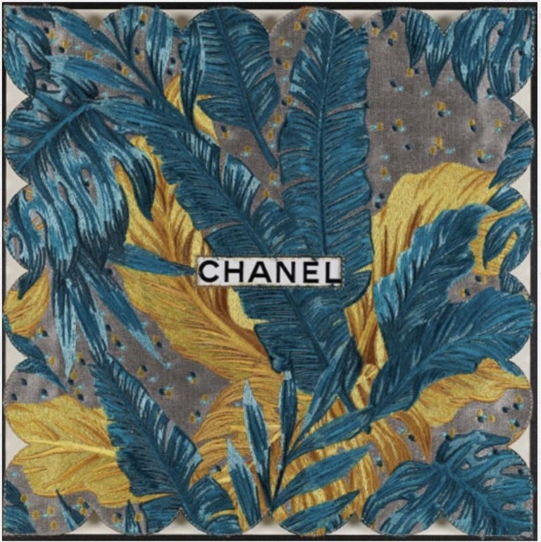 Stephen Wilson - Tropical Teal, Embroidery Assemblage For Sale at 1stDibs