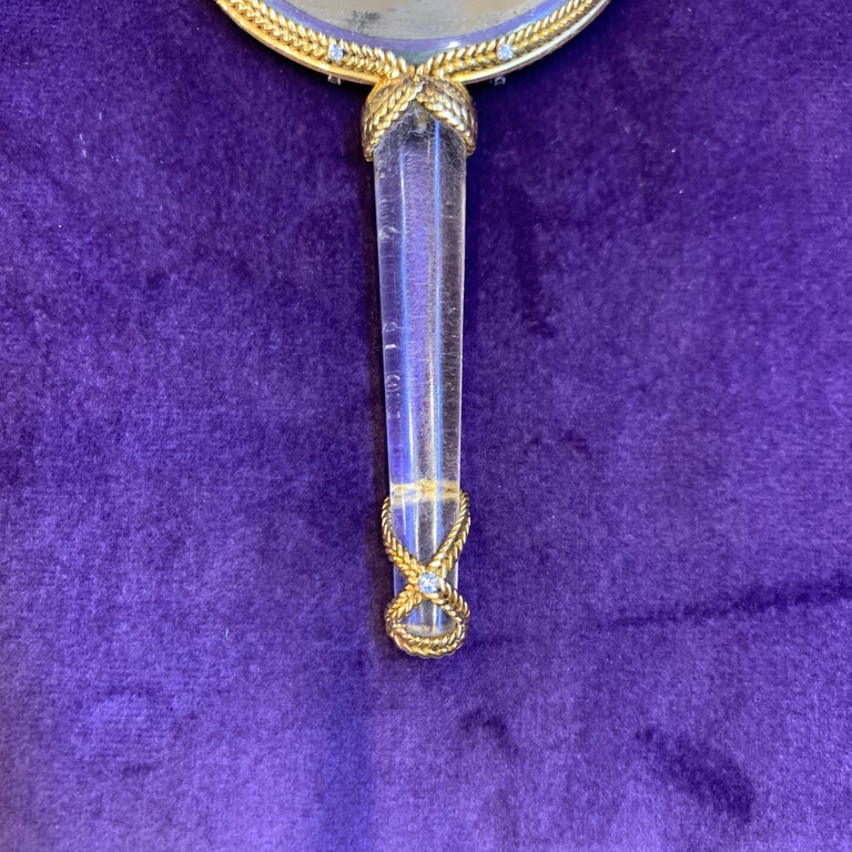 Sterle Gold Hand Mirror For Sale at 1stDibs