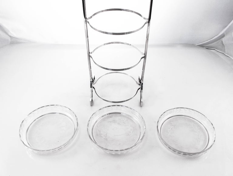 Sterling and Crystal Three-Tier Server at 1stDibs