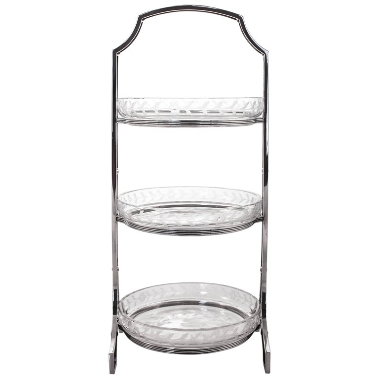 Sterling and Crystal Three-Tier Server at 1stDibs
