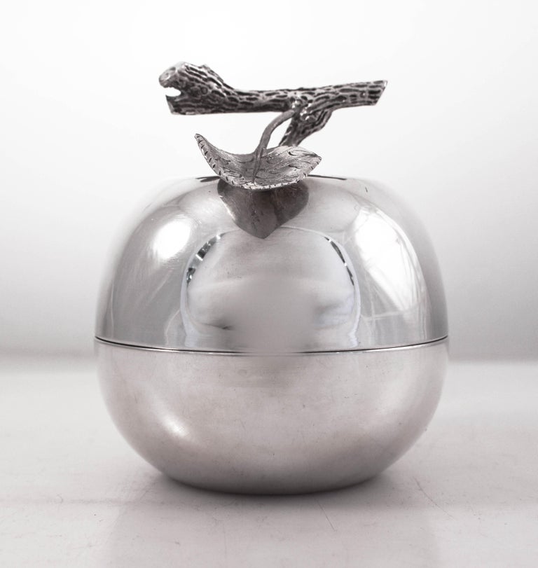 Sterling Apple Jar For Sale at 1stDibs