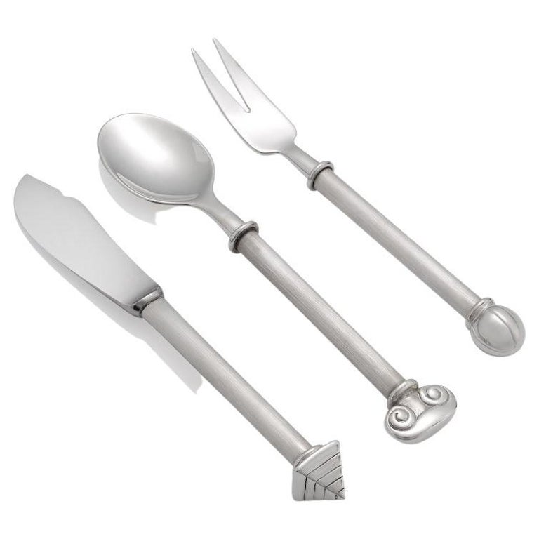 Sterling Architectural Appetizer Set For Sale at 1stDibs