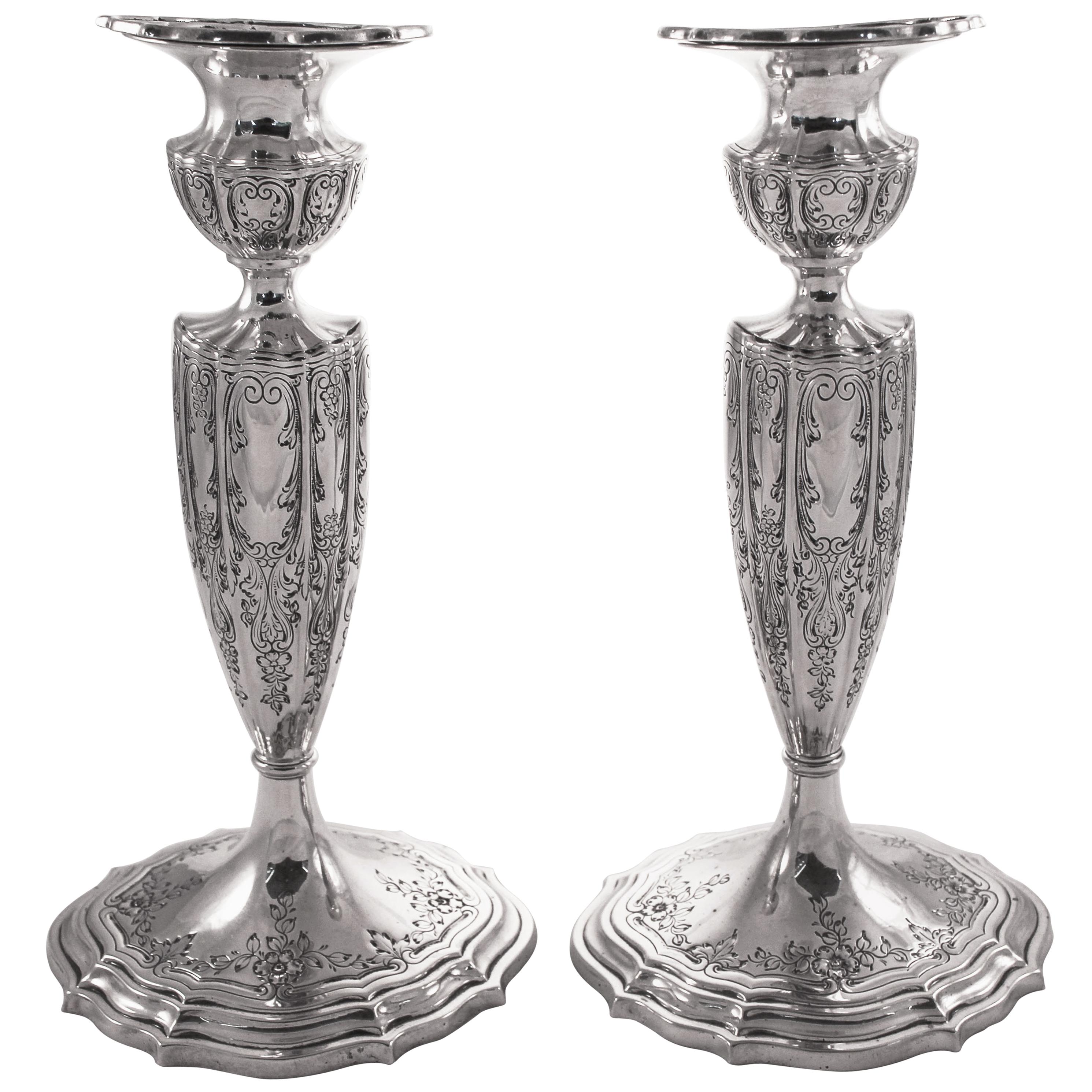 Sterling Candlesticks by Durgin at 1stDibs