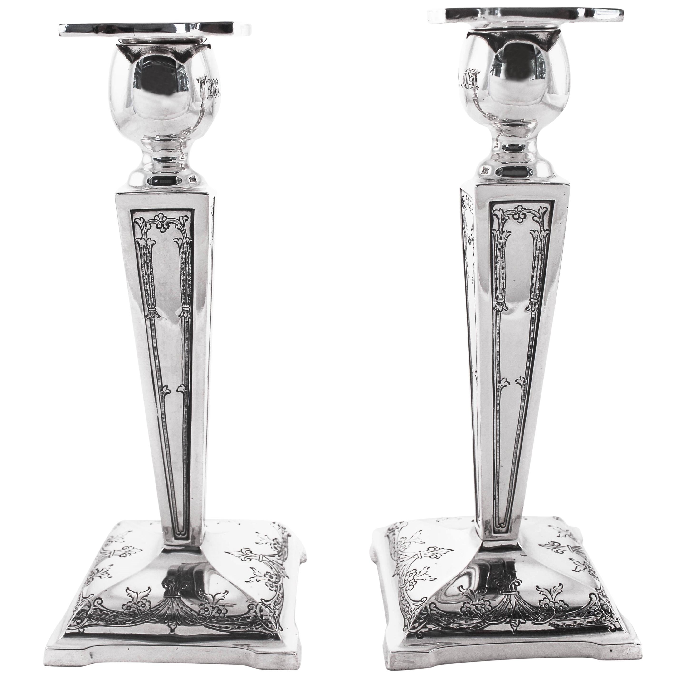 Sterling Candlesticks, circa 1901 For Sale at 1stDibs
