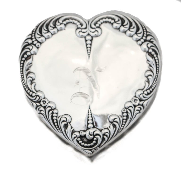 Sterling Heart Box For Sale at 1stDibs